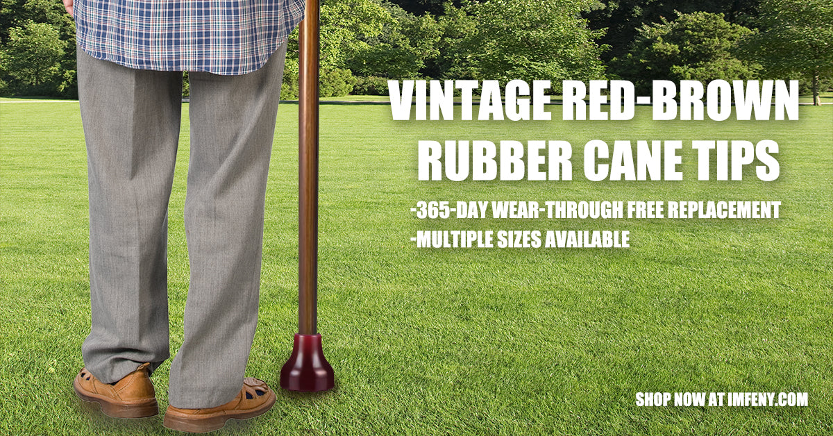Vintage Red-Brown Cane Tips - 365-Day Free Replacement | Multi-Size ...